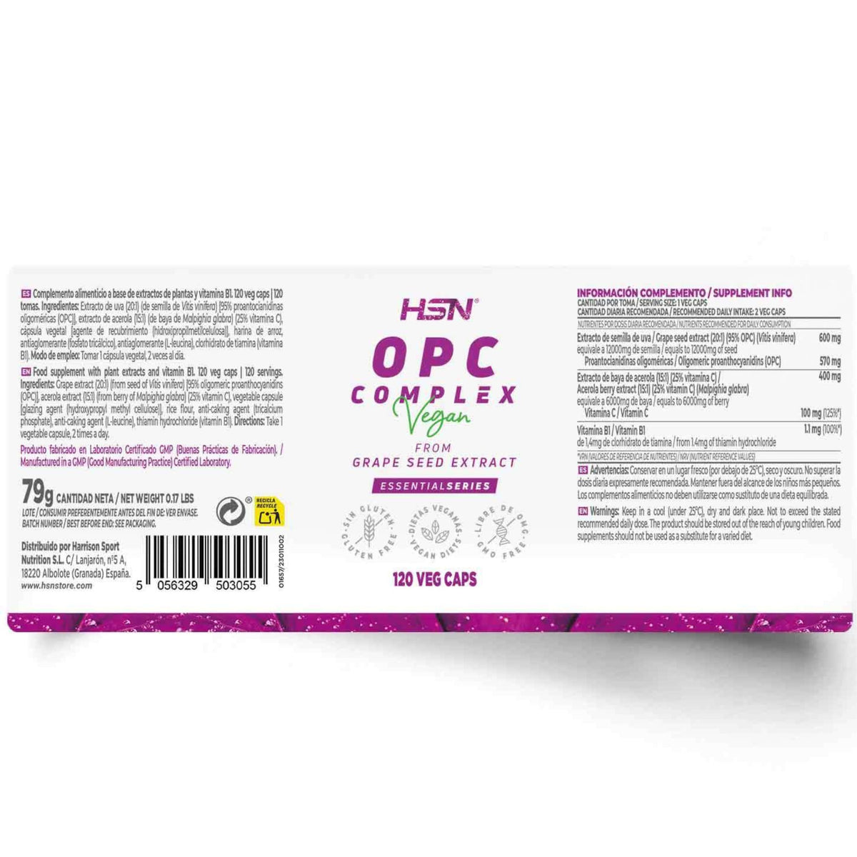 OPC Complex (Grape Seed Extract), 120 Vegetable Capsules – Blissful