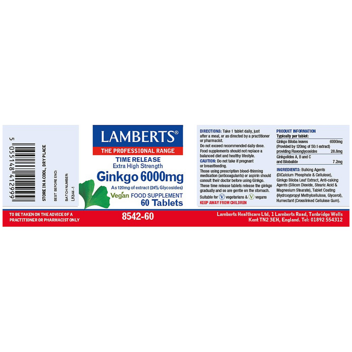 Time Release Extra Strength Ginkgo, 6000MG, 180 Tablets – Blissful